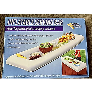 GGI 2 Pack Inflatable Serving Bar Salad Bar With Drain Plug for Picnics, Buffet, Pool Parties