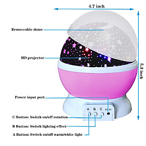Star Projector for Kids Age 2-12, Pink Projector Night Light for Room Ceiling - Girls Toys Age 3 4 5 6 7 8 9 10 Year Old Girl Christmas Birthday Gifts