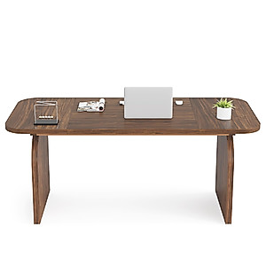 Tribesigns 63-inch Conference Room Table for 4-6 Person, Retro 5.2 ft Small Rectangle Meeting Room Table, Rustic Wood Seminar Table