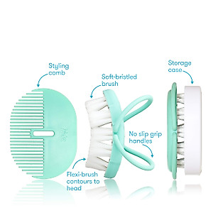 Frida Baby Infant Head-Hugging Baby Hairbrush and Comb Set, Newborn and Up