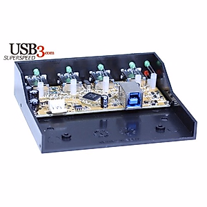 Internal Bay USB 3.0 4-Port VIA USB 3.0 SuperSpeed Chip Hub with LED