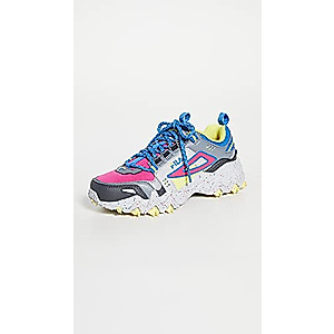 FILA Women's Oakmont TR Sneaker, Pink Glo/Monument/Electric Blue, 7