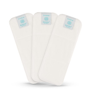 Charlie Banana Baby Super Absorbent Deluxe Reusable and Washable Diaper Insert, One Size, 3-Pack, Small