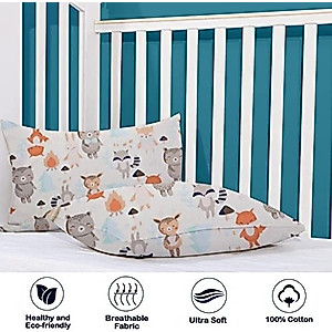 Travel Pillow Case Cover for Kids, 2 Packs 100% Cotton Baby Toddler Pillow Cover for Bedding, 14X20 Pillowslip Case for Sleeping Fits Pillows Sized 13x18 or 14x19