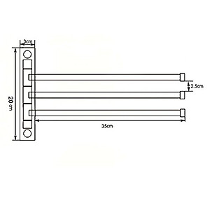 Sumnacon™ Silver Stainless Steel Wall-Mounted Towel Rail Swivel Bars Bathroom Towel Rack Hanger Holder Organizer (3 Bar)