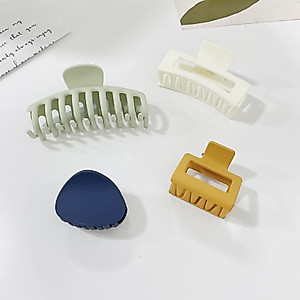 Elegance 11 designs Hair Clip, 4pcs Nonslip Large Claw Clips For Women Thin Hair, 90's Strong Hold Hair Clips For Thick Hair