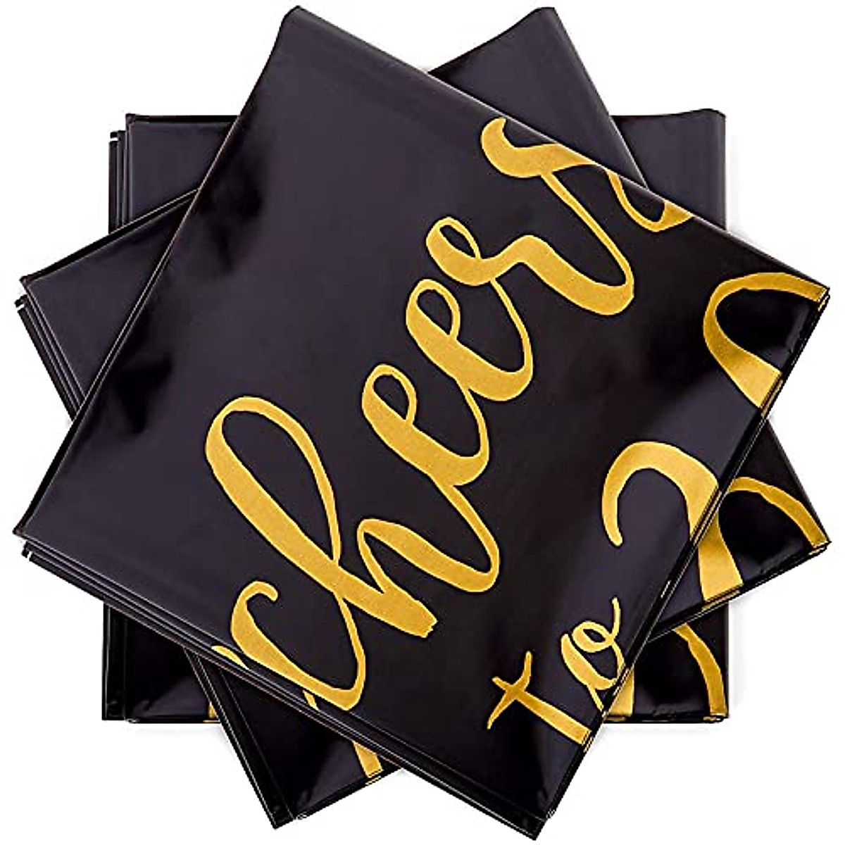 Black Plastic Tablecloth for 30th Birthday Party (54 x 108 in, 3 Pack)