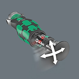 Wera 05004283001 8009 Zyklop Pocket Set Imperial 2, Ratchet Set, 18 Pieces, Black Green