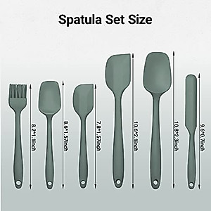 JLiup Silicone Spatula Set of 6, Rubber Spatulas Silicone Food Grade, Kitchen Utensils Set Heat Resistant Nonstick Easy to Clean Dishwasher Safe for Baking,Cooking,Mixing (Green)