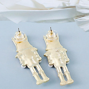 PASOLABE Christmas Earrings Nutcracker Stud Earrings Christmas Pierced Earrings for Women Girls Holiday Earrings Nutcracker Jewelry Christmas Stud Earrings for Christmas Gifts