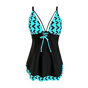 Nadition Bathing Suit for Women Tankini Tops for Women Swimwear Top Only Bathing Suits for Teens Tankini Topsfor Women(Blue,X-Large)