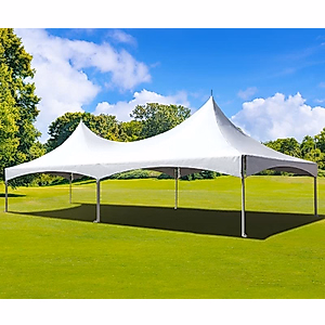 TentandTable 20' Foot x 40' Foot Twin Tube West Coast Frame Style Party Tent - White Canopy - 2.5" Inch Aluminum Frame - Canopies for Banquets, Weddings, Graduations, and Events