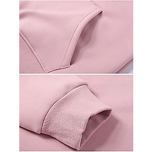 Ayturbo Women's Long Sleeve Fleece Lined Sweatshirt Casual Winter Warm Sherpa Hoodie Pullover(Pink,L)