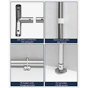 DEXSO Carport 13'x20' Heavy Duty Portable Garage, 1.0 mm Steel Poles & 180 g PE Waterproof Canopy, for Pickup Truck, and Boat, Green