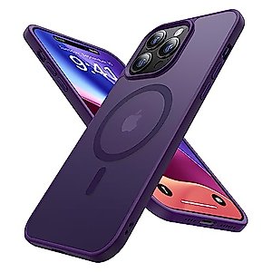 Kocanasi 𝗡𝗘𝗪 Magnetic for iPhone 14 Pro Max Case [Compatible with MagSafe] [10FT Military Grade Drop Tested] Slim Translucent Matte Case for iPhone 14 Pro Max Phone Case, Deep Purple (6.7")