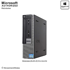 Dell Optiplex 9010 Ultra Small Form Factor Desktop PC, Intel Quad Core I7-3770S up to 3.9GHz, 8G DDR3, 512G SSD, WiFi, BT, DP, VGA, Windows 10 Pro 64 Language Supports English/Spanish/French(Renewed)