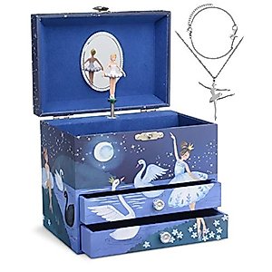 Jewelkeeper Ballerina Music Box & Little Girls Jewelry Set - 3 Ballerina Gifts for Girls - Ballerina Jewelry Box for Girls Musical