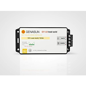 Genasun GV-10-Pb-12V, 10.5 A MPPT Solar Charge Controller for 12V-Nominal Lead Acid Battery