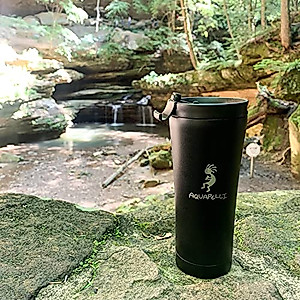Aquapelli Vacuum Insulated Travel Coffee Mug, 16 Ounces, Midnight Black