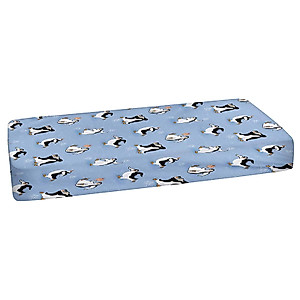 Cartoon Animal Fitted Crib Sheet,Skating Funny Penguins Fun Activity Cheerful Smiling Mascots Cute Couple Microfiber Silky Soft Toddler Mattress Sheet Fitted,28"x 52"x 8'',Baby Sheet for Boys Girls