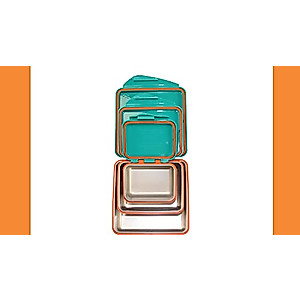 Kid Basix by New Wave Safe Snacker 3 Size Bundle Reusable Stainless Steel Lunchboxes Includes 23oz, 13oz and 7oz Reusable, Teal