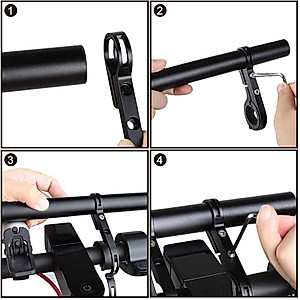 Yungeln Handlebar Extender Bicycle Aluminum Alloy Bracket Extension Double Handlebar Extension Mount Holder Use compatible for XIAOMI M365/Pro 1S Ninebot and Mountain Bicycle