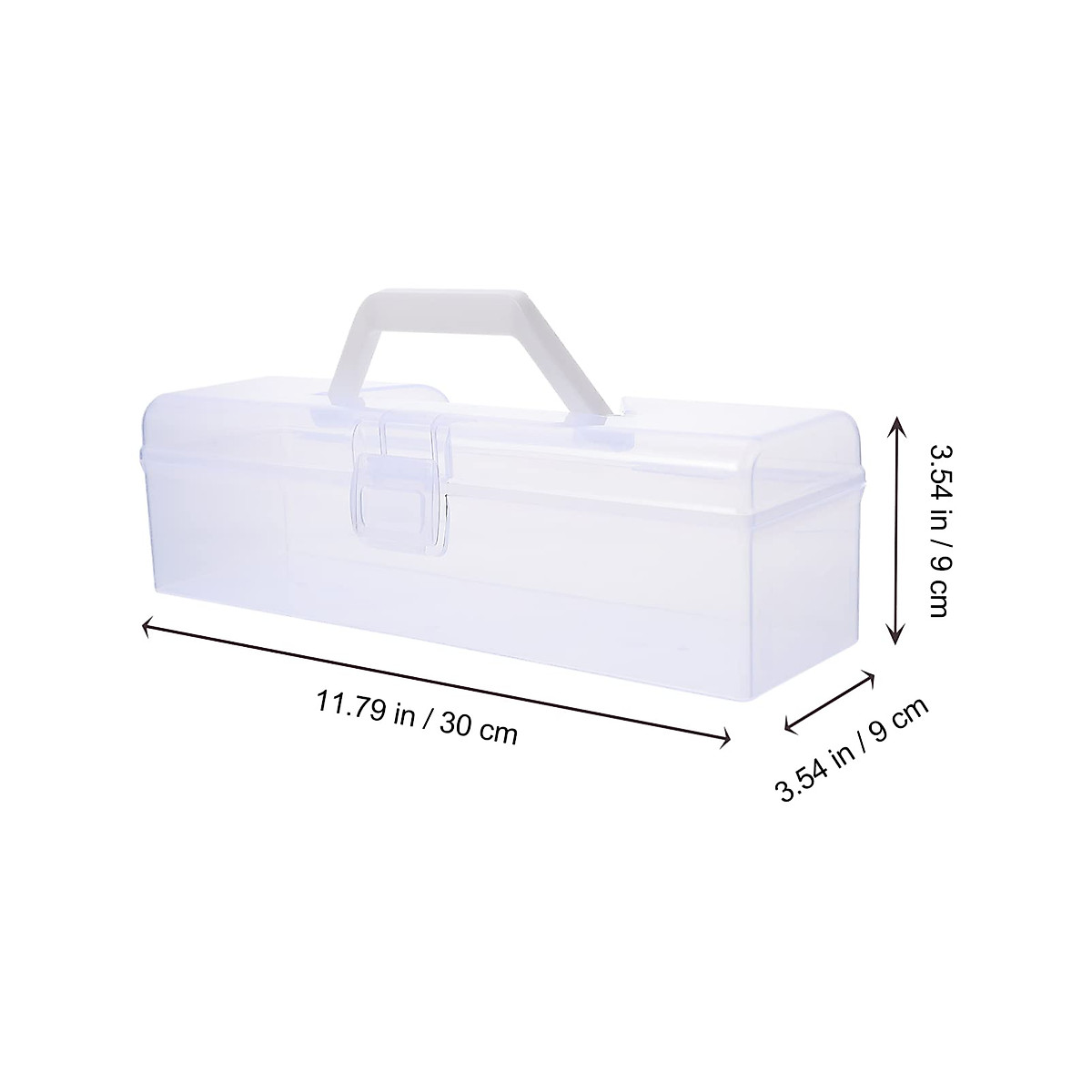 VICASKY Plastic Storage Box, 2pcs Clear Organizer Container with Handle, Multipurpose Storage for First Aid, Sewing, Painting Arts Tools