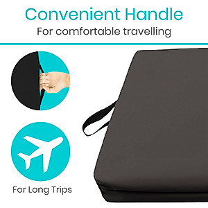 Vive Wheelchair Cushion - Gel Seat Pad for Coccyx, Orthopedic Back Support, Sciatica & Tailbone Pain Relief - Waterproof Cover + 4 Layer Foam Support and Comfort - for Pressure Sores and Ulcers