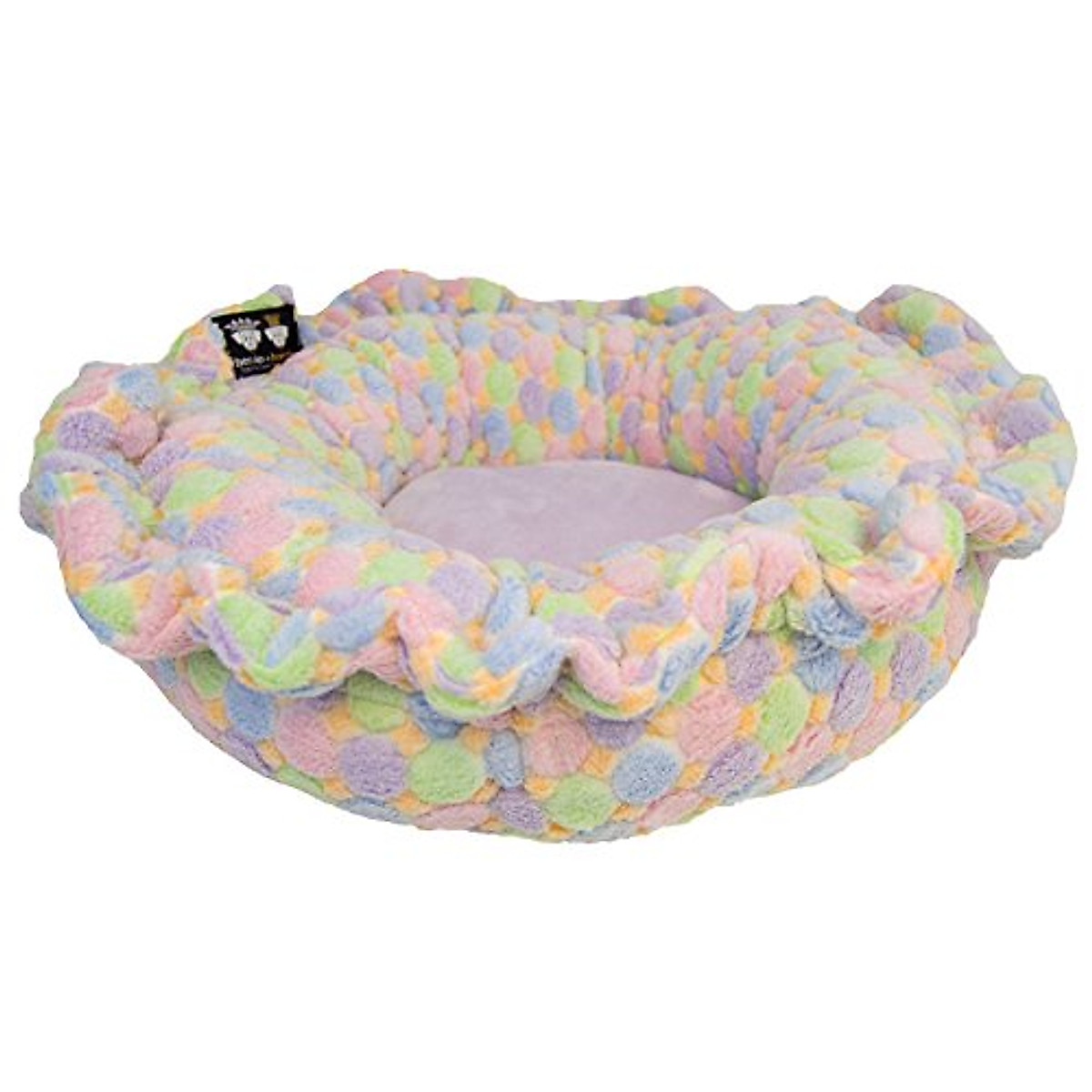 Bessie and Barnie Ultra Plush Ice Cream/ Lilac Deluxe Luxury Dog/Pet Lily Pod Bed Machine Washable