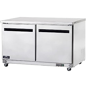Arctic Air AUC60F 60-Inch Two-Door Undercounter Work Top Freezer, Stainless Steel, 1/2-HP, 115v