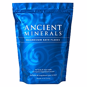 Ancient Minerals Magnesium Bath Flakes - Bathing Alternative to Epsom Salt - Soak in Natural Salts - High-Absorption Efficiency for Relaxation, Wellness & Muscle Relief - 8 lbs
