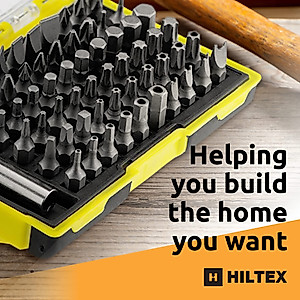 Hiltex 10060 Security Bit Set with Magnetic Extension Adapter, 61 Piece | 1/4-Inch Hex Shank | CR-V Steel