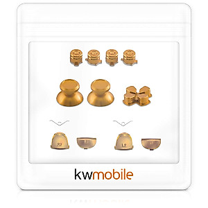 kwmobile Controller Button Replacement Set - Compatible with Playstation 4 Pro / PS4 Slim Controller (Gen 2) - Custom Aluminum Metal Repair Parts