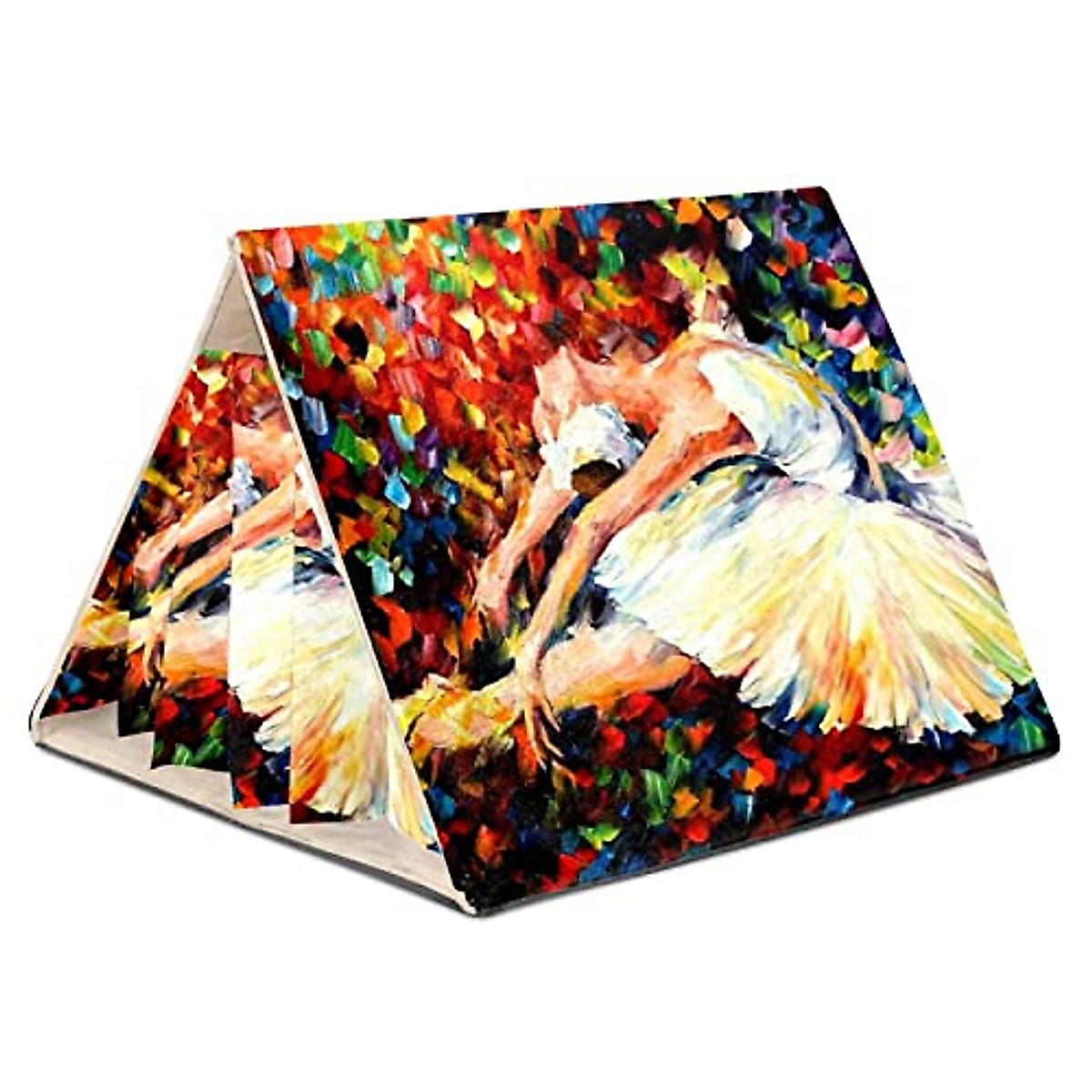 enheng Small Pet Hideout Ballet Dancer Colorful Art Hamster House Guinea Pig Playhouse for Dwarf Rabbits Hedgehogs Chinchillas