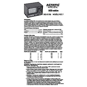 Astatic 302-01768 PDC7 Compact SWR Meter, Black