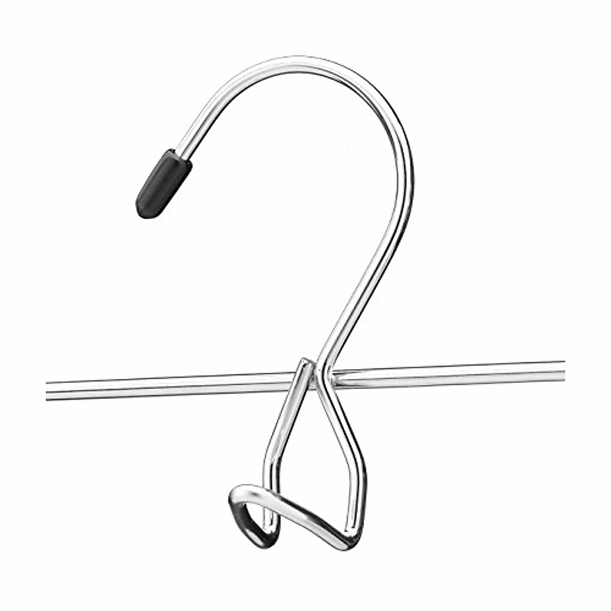 Whitmor Chrome/Black Add on Skirt & Slack Hangers, Chrome & Black