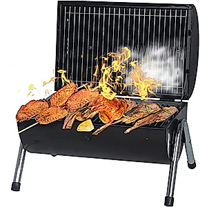 Spexlb Charcoal Grill - Portable Mini BBQ Foldable for Outdoor Cooking, Camping and Picnic, Black