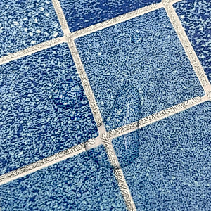 Yifely Blue Mosaic Furniture Paper Removable Shelf Liner Night Stand Sticker 17.7 Inch by 9.8 Feet