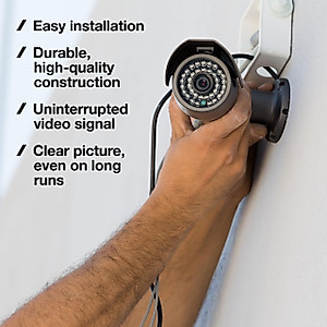 RG59 Siamese Cable 300ft - Coaxial CCTV Video & Power Cable - Combo Coax 20AWG Security Camera Wire - Direct Burial - Outdoor & Indoor RG59 Cable