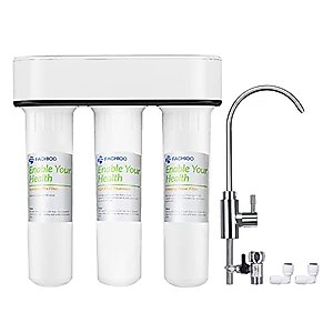 FACHIOO Under Sink Water Filter NSF/ANSI 53&42 Certified 7-Stage Water Filter with Washable Filter Element, Dedicated Faucet, Reduces Particulate, Chlorine Taste and Odor, Lead, Turbidity