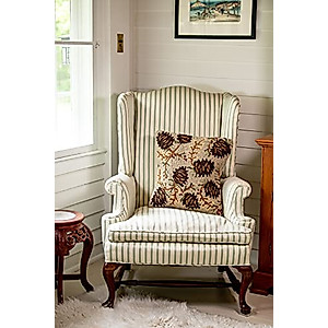 Chandler 4 Corners Artist-Designed Northwoods Cones Hand-Hooked Wool Decorative Throw Pillow (18” x 18”) Lake & Lodge Pillow for Couches & Beds - Easy Care & Low Maintenance - Square Cabin Pillow