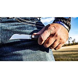 BATTLBOX Lord & Field The Farm-Hand Knife - 2.75" Blade Folding Pocket Knife - Denim Micarta Scales - Every-Day-Carry Tool Bushcraft