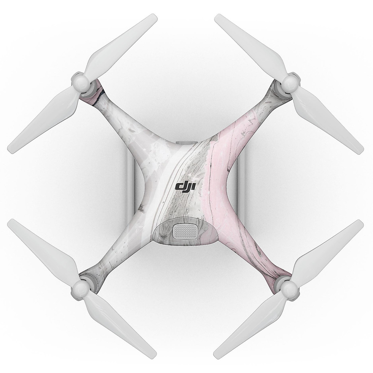 Design Skinz Design Skinz Mixtured Pink and Gray Textured Marble Full-Body Wrap Decal Skin-Kit Compatible with The Drone DJI Mavic