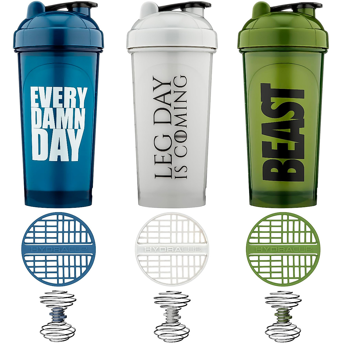 Hydra Cup OG Logo [5 Pack] 28 oz Shaker Bottles for Protein Shakes, Shaker Cups with Ball Blender Whisk, Travel To Go, BPA Free (Dark Colors)