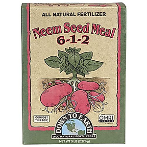 Down to Earth Organic Neem Seed Meal Fertilizer Mix 6-1-2, 5 lb