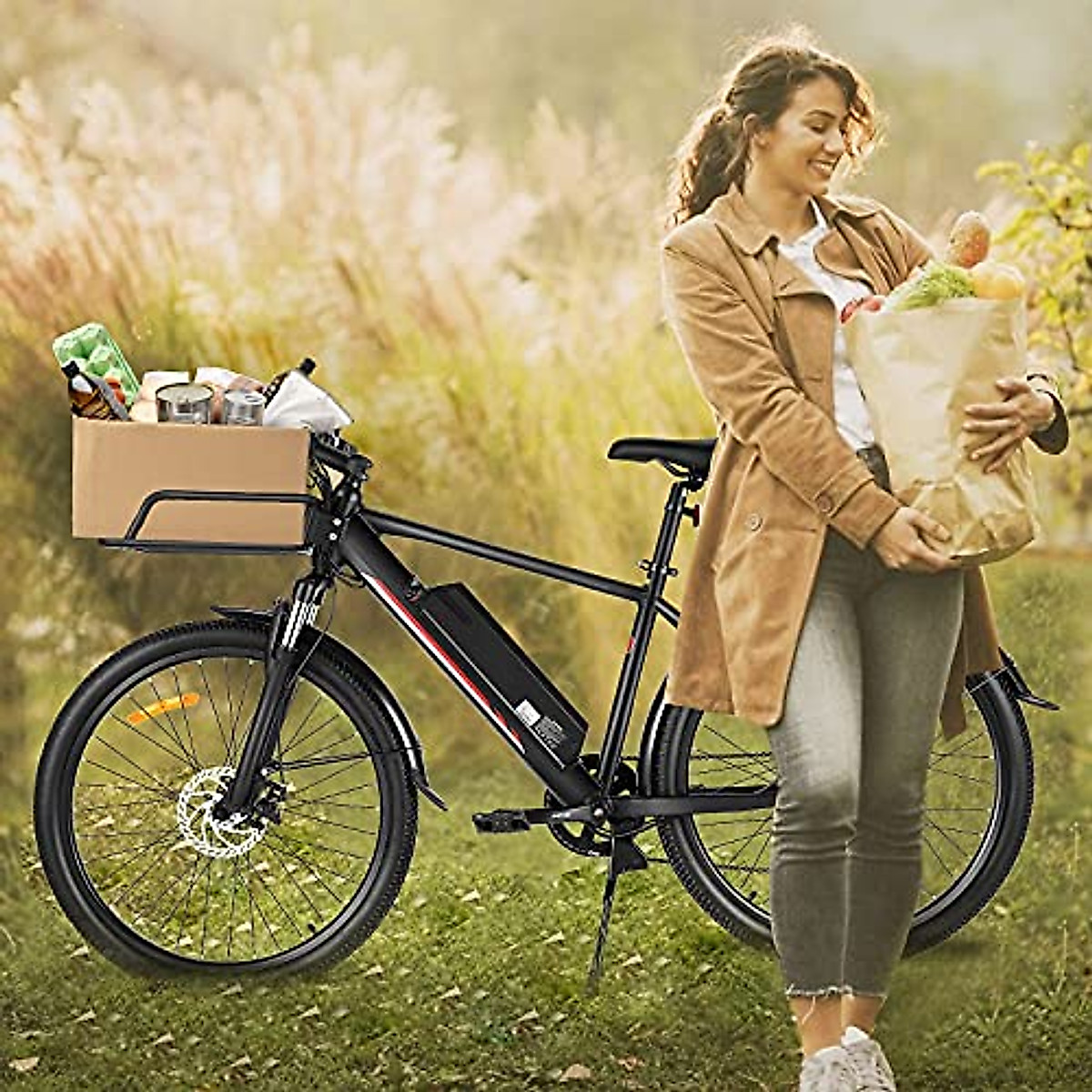 casulo Electric Bikes for Adult, 26'' Electric Bicycle Gift for Men, 350W Electric Trek ebike Bicycle for Adult Hybrid Road e Bike with 36V/10.4Ah Removable Battery