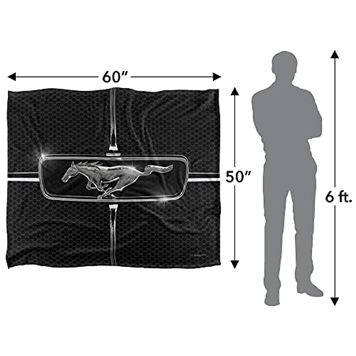 Ford Blanket, 50"x60" 1965 Mustang Grill Silky Touch Super Soft Throw Blanket