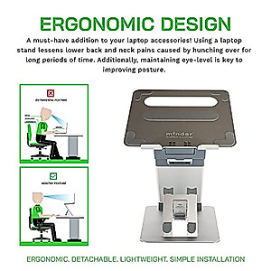 obVus Solutions - Work Well Office Set, Adjustable Laptop Stand with Keyboard, Portable Laptop Stand with Phone Holder and Keyboard with Touchpad, Ergonomic Laptop Accessories