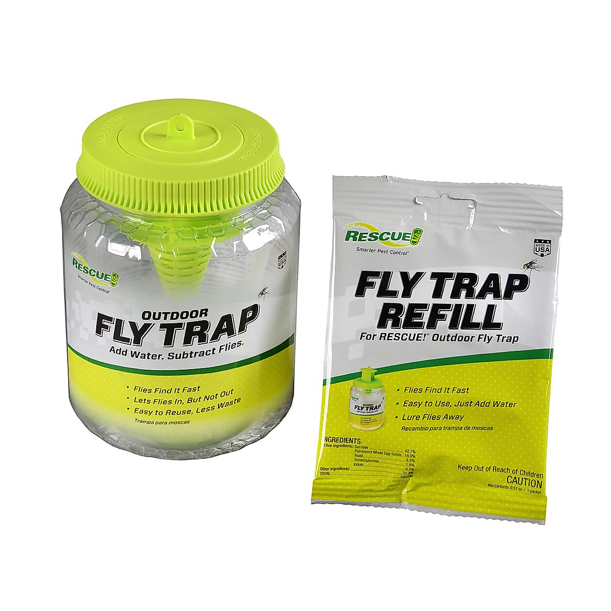 RESCUE! Outdoor Fly Trap - Reusable - 12 Traps