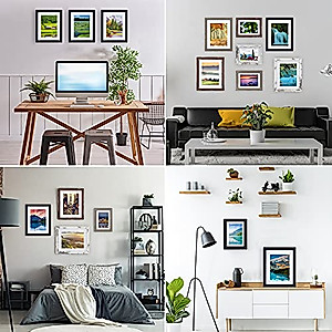 BEYAHELA Rustic 5x7 Picture Frame Set 6 Pack, White 5x7 Photo Frames, Display 4x6 With Mat, Distressed Wood Picture Frames 5x7 with Mounting Hardware Display for TableTop or Wall Decoration(Mixed)